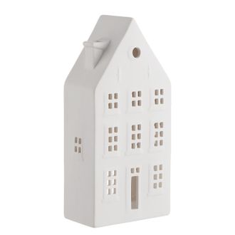 Butlers 4er Set Teelichth&auml;user Keramik Amsterdam | Lichth&auml;user f&uuml;r Teelicht | Weihnachtsdorf & Fensterbankdeko | Weihnachtshaus Dekoration f&uuml;r Weihnachten & W