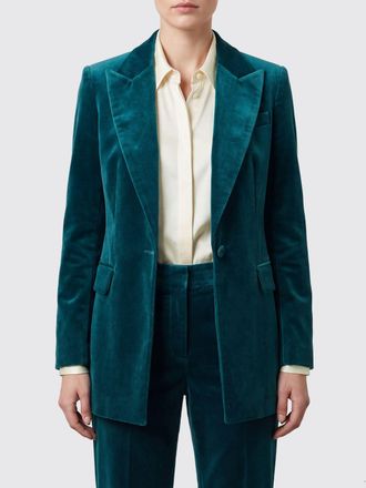 Costarellos Blazer droit en velours &agrave; revers en pointe