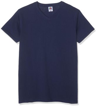 Fruit Of The Loom Valueweight Herren-T-Shirt, V-Ausschnitt, 10 St&uuml;ck Gr. XXL, Navy
