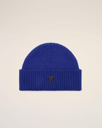 Ami Ami Paris - Bonnet bleu en laine Ami de Coeur Noir - TU - Unisex