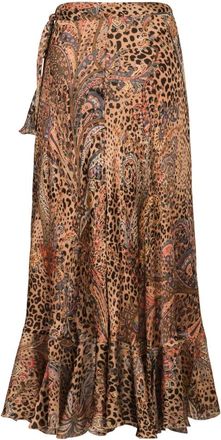 Etro Femme, Jupes, Brun, Taille: 36 FR Jupe en soie imprim&eacute;e