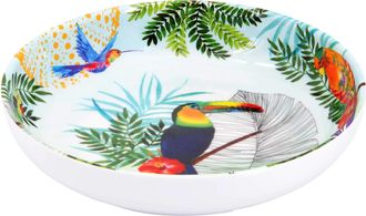 Les Jardins de la Comtesse Suppen- oder Pastateller - Reines Melamin - Tukanen aus Rio - Ø 20 cm - Multicolor - MelARTmine Quasi-Unbreakable Tableware Collection