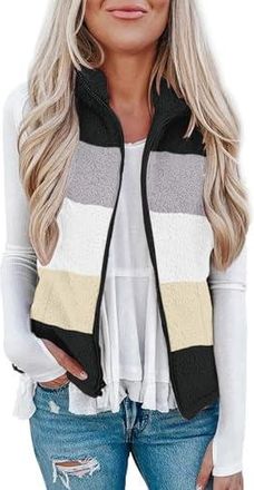 Generic Gilet Polaire sans Manche Femme Chaude Veste sans Manches Polaire Femme Grandes Taille Blouson sans Manche Gilet en Molleton Polaire Femme Gilet Polai