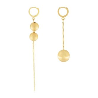 Dansk Copenhagen Femme, Accessoires, Jaune, Taille: ONE Size Boucles doreilles asym&eacute;triques plaqu&eacute;es or