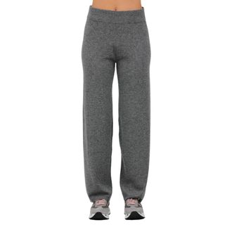 Alpha Studio Tricot-Hose mit elastischem Bund und B&uuml;ndchen - - Trousers - Damen - Grau - S