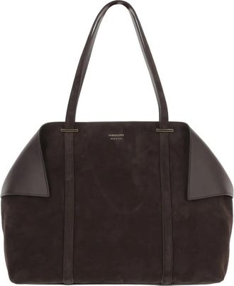 Ferragamo Hobo Bags - Trapezoidal Suede Shoulder Bag - Gr. unisize - in Schwarz - f&uuml;r Damen