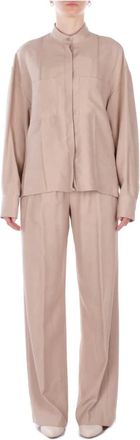 Dondup Femme, Blouses et Chemises, Beige, Taille: 38 FR Chemise Boutonn&eacute;e