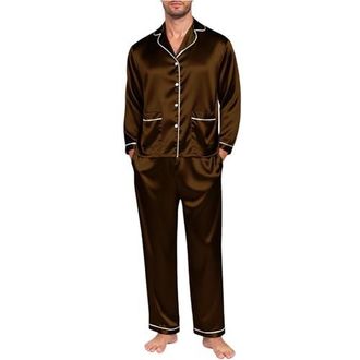 Generic Pyjama familial 2026 assorti pour les parents et les enfants, v&ecirc;tements de nuit en satin soyeux &agrave; manches longues de couleur pure, v&ecirc;tements de d&eacute;tent