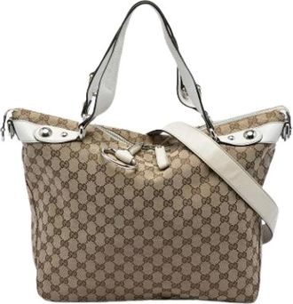 Gucci Pre-owned Vintage Canvas Satchel - Femme - Pre-owned - Beige - Taille: ONE Size