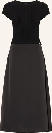 HUGO BOSS Kleid Ficella Im Materialmix schwarz