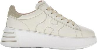 Hogan Femme, Chaussures, Beige, Taille: 35 EU Leather Platform Baskets
