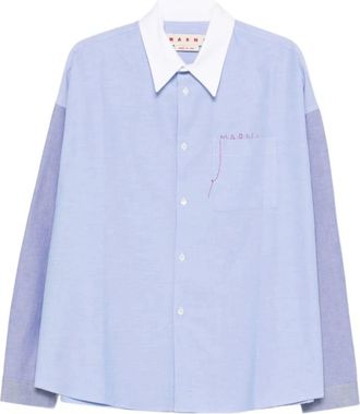 Marni Homme, Chemises, Bleu, Taille: XL Pocket Long-sleeve Shirt