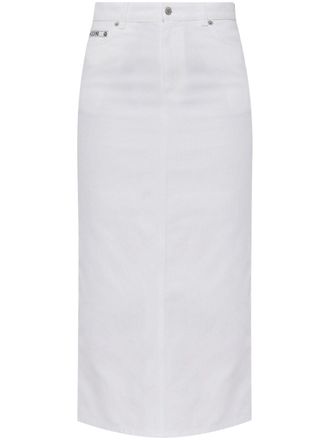 Moschino jupe en jean à coupe mi-longue - Blanc