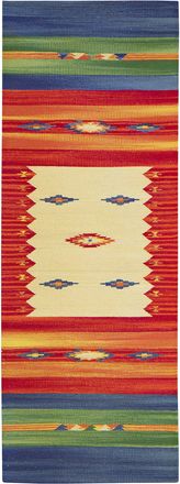 Jute & Co. Kilim Teppich, Läufer aus Baumwolle, handgefertigt, Mehrfarbig, 60 x 160 cm