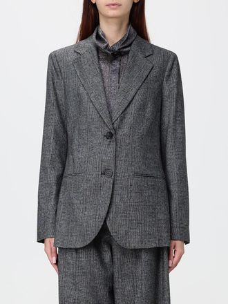 Emporio Armani Blazer droit en laine m&eacute;lang&eacute;e &agrave; motif Prince de Galles