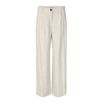 Lollys Laundry Femme, Pantalons, Beige, Taille: 40 FR Pantalon Ray&eacute; Taille Haute
