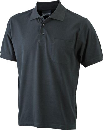 James & Nicholson Klassisches Poloshirt mit Brusttasche (XXL, black)