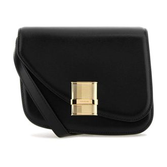 Ferragamo Stilvolle schwarze Leder-Umh&auml;ngetasche - - Bags - Damen - Schwarzk - ONE SIZE