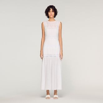 Sandro Robe longue cr&eacute;ponn&eacute;e