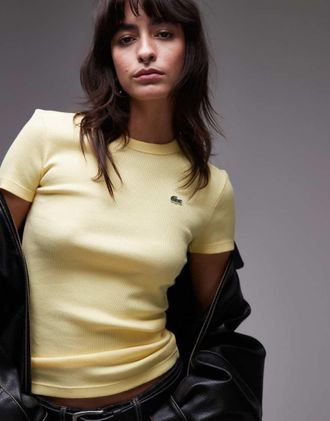 Lacoste T-shirt c&ocirc;tel&eacute; - Jaune
