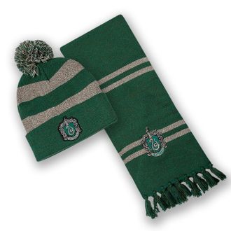 Bioworld Harry Potter Slytherin Winterset f&uuml;r Erwachsene, M&uuml;tze und Schal, gr&uuml;n, One size
