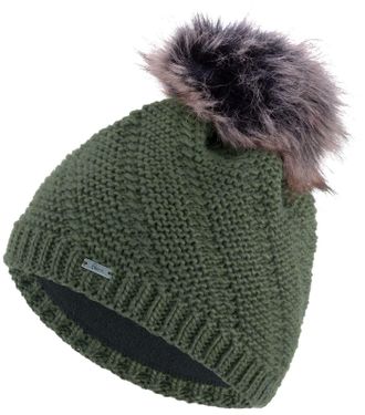 Faera Winterm&uuml;tze M&uuml;tze Damen warm gef&uuml;ttert Kunstfell Bommelm&uuml;tze Fleecefutter Winter Herbst Strickm&uuml;tze Beanie M&auml;dchen 64, Farbe:Oliv