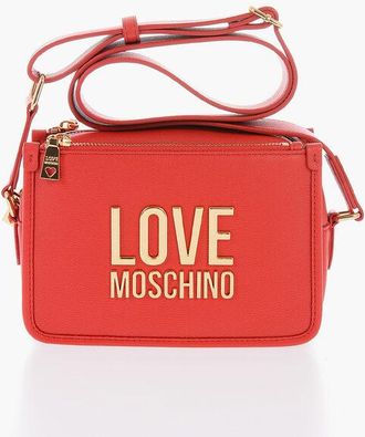 Moschino LOVE Textured Faux Leather Camera Bag with Golden Logo Plaqu size Unic