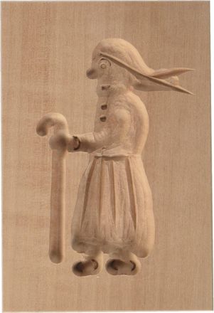 St&auml;dter 841215 Springerles- Model Hexe Backform, Holz, braun, 8 x 5,5 x 3 cm