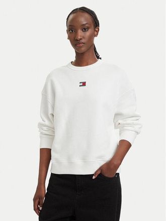 Tommy Jeans Sweatshirt DW0DW17325 Wei&szlig; Boxy Fit