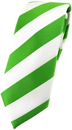 TigerTie Cravate fine &agrave; rayures. - Vert - Taille Unique