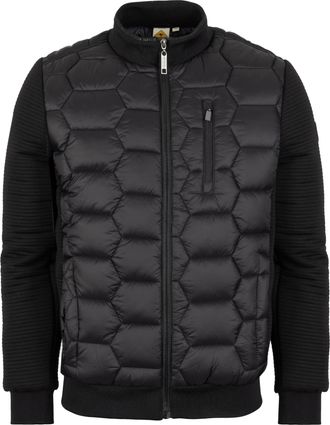 Roadsign Herren Hybrid-Jacke aus Materialmix, gepolsterte Vorder- und R&uuml;ckseite, Rei&szlig;verschlusstasche auf der Brust schwarz, 3XL