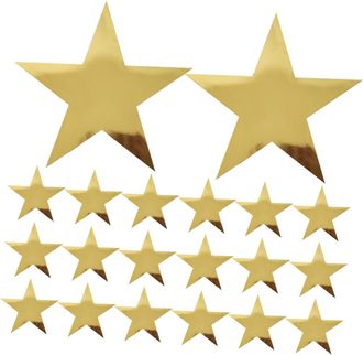 Cabilock 25 St&uuml;ck Teiliges Papierstern Goldene Sterne f&uuml;r Party Hochzeit Festival Wand Fenster Pinnwand Dekoration und Foto Requisiten