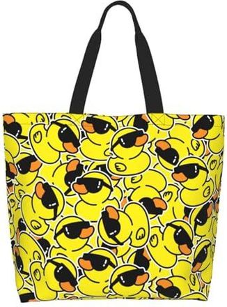 Generic Dessin Anim&eacute; Cool Duck Sac A Main Femme R&eacute;utilisable Tote Bag Grand Sac Cabas Pour Gym Travail Voyage