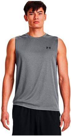 Under Armour D&eacute;bardeur Velocity Muscle pour Homme, (012) Gris Clair chin&eacute;/Noir, Taille S