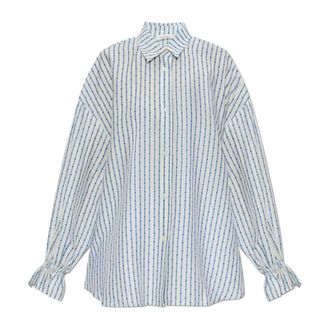American Vintage Femme, Blouses et Chemises, Bleu, Taille: 36/38 FR Zivow Oversize Shirt