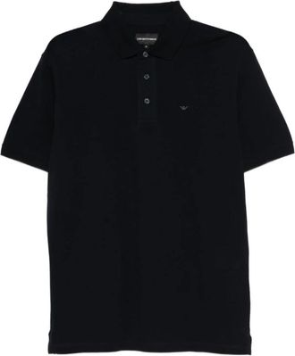 Emporio Armani Homme, Tops, Bleu, Taille: 3XL Polo MC Marino Logo Bordado