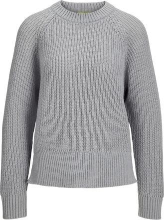 Jack & Jones Jack & Jones Damen Jxcarolina Crew Neck Knit Strickpullover, Light Grey Melange, M EU
