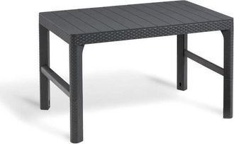 Allibert Allibert - by keter - Salon de jardin SanRemo Lyon 6 places - table basse 2 positions - imitation rotin tresse - gris graphite