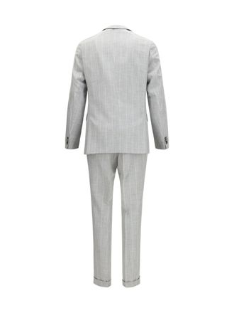 HUGO BOSS Mens Cotton And Virgin Wool Suit Open Grey Suits