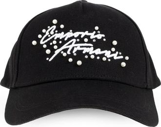Emporio Armani Femme, Accessoires, Noir, Taille: ONE Size Casquette de baseball en toile avec broderie du logo signature
