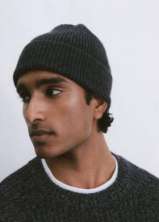 Mango Casquette laine c&ocirc;tel&eacute;e gris chin&eacute; fonc&eacute; - Homme - Taille unique - MANGO MAN