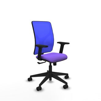 Piqueras y Crespo Gepolsterter B&uuml;rostuhl mit 2D-Armlehnen, h&ouml;henverstellbare Lendenwirbelst&uuml;tze, ausgestattet mit Sincro 3 Positionen und Schneideschaum, Blau/Lila