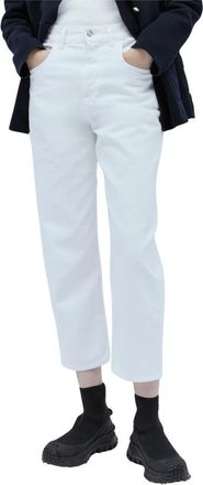 Moncler Femme, Jeans, Blanc, Taille: 36 FR Cropped Jeans