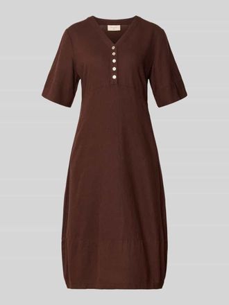 Freequent Knielanges Kleid aus Leinen-Viskose-Mix Modell Lava