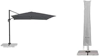 SCHNEIDER SCHIRME Schneider Rhodos Junior 270x270 anthracite + Protective sleeves for hanging parasols up to 350 cm and 300x300 cm