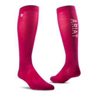 Ariat TEK Essential Performance Socks in Burgundy, Size OS