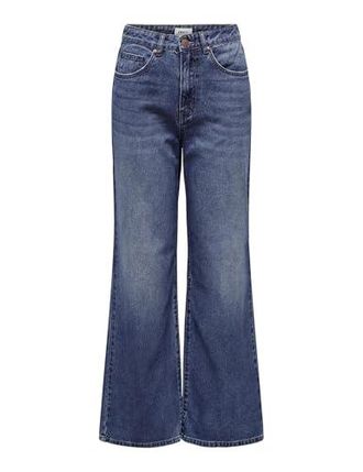 Only Onlhope Ex Hw Wide DNM Guabox Pantalon en Jean, Denim Bleu médium, 29W / 32L Femmes