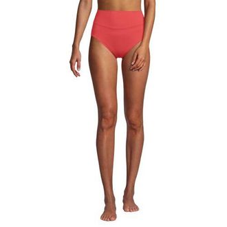 Lands End Bikinihose zum Umschlagen, High Waist, Damen, Größe:42 regular, Orange, Nylon-Mischung, by Lands End