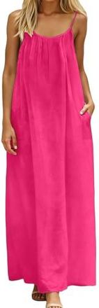 Generico Robe d&eacute;t&eacute; pour femme &eacute;l&eacute;gante, confortable et respirante - Robe maxi - Vacances &agrave; la plage - En un seul &eacute;tat - Couleur unie - L&eacute;g&egrave;ret&eacute; - Robe de plage