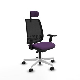 Piqueras y Crespo Ergonomischer Drehstuhl mit Alarm-Armen, h&ouml;henverstellbarer Lendenwirbelst&uuml;tze und h&ouml;henverstellbarem Kopfteil und Neigungsverstellung. Ausgestattet m